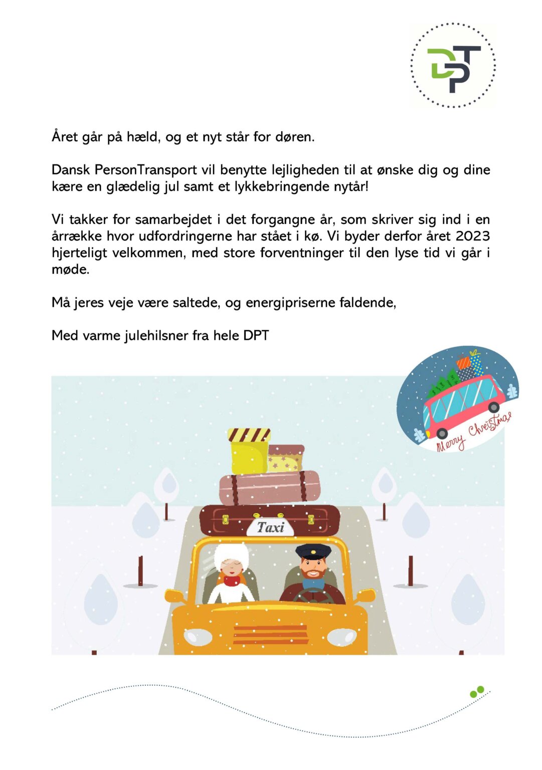 Glædelig jul fra DPT : Dansk PersonTransport